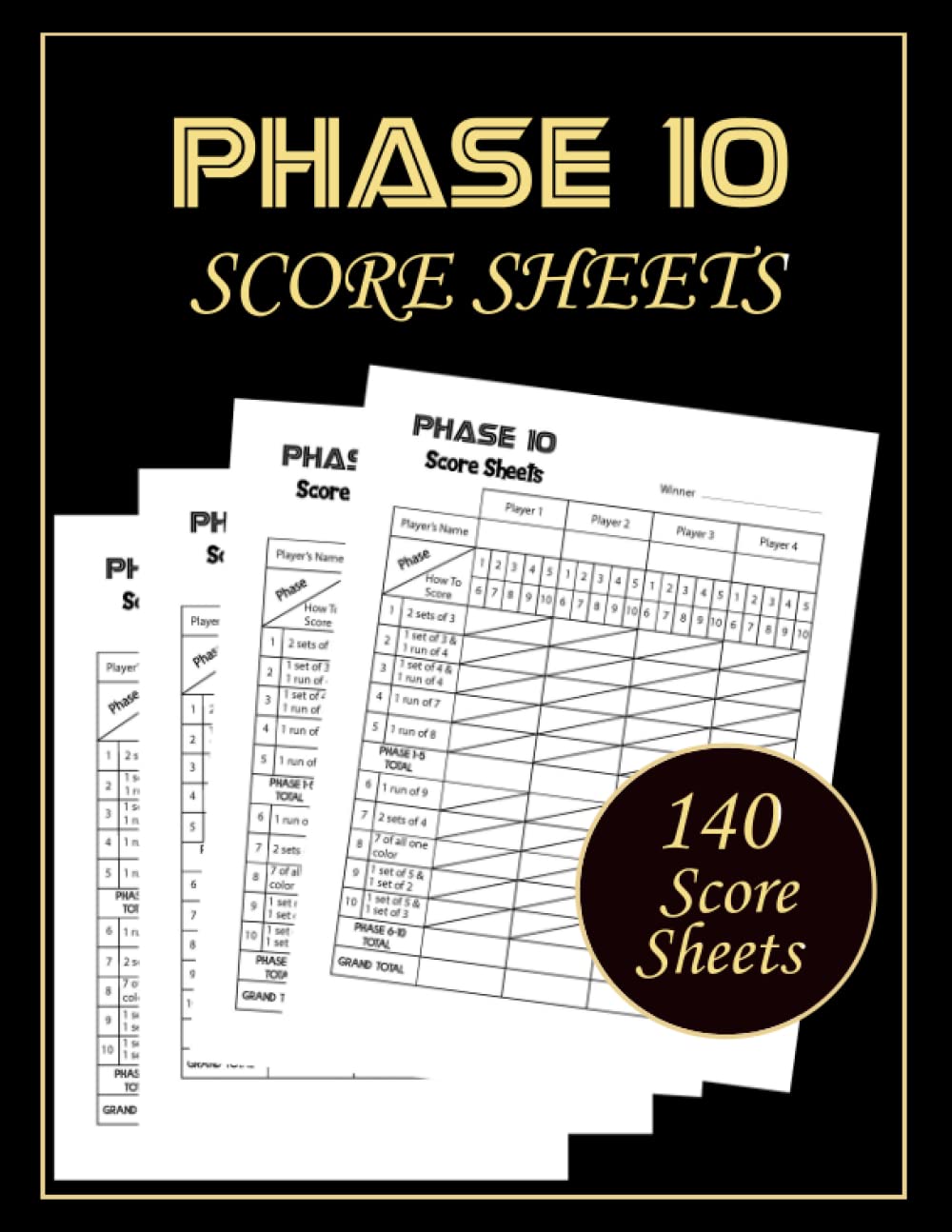 Mua Phase 10 Score Sheets: 140 Phase Ten Score Sheets, Score Card Book ...