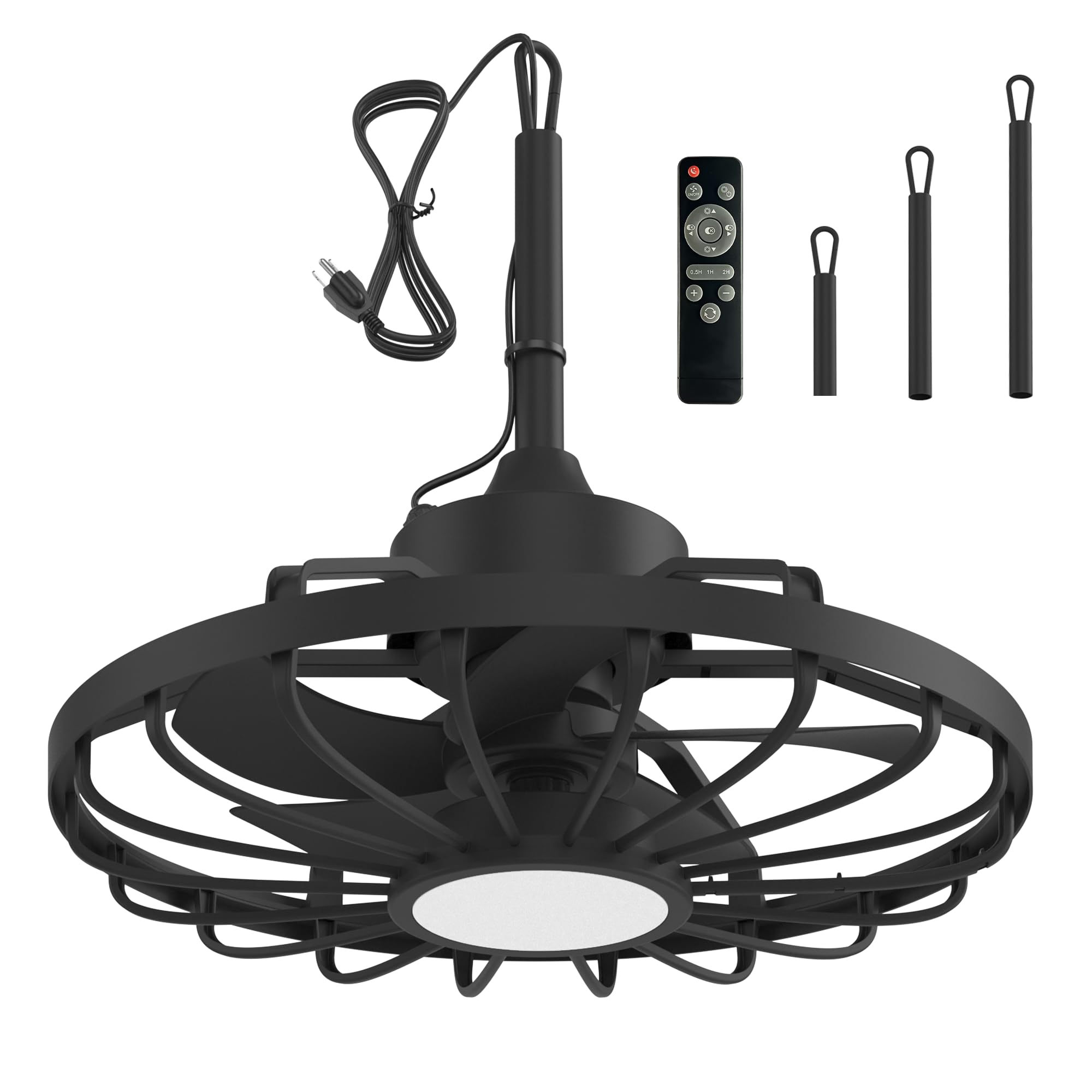 MELLCOM 20" Outdoor Ceiling Fan with Light?IP65 Waterproof Plug in ...