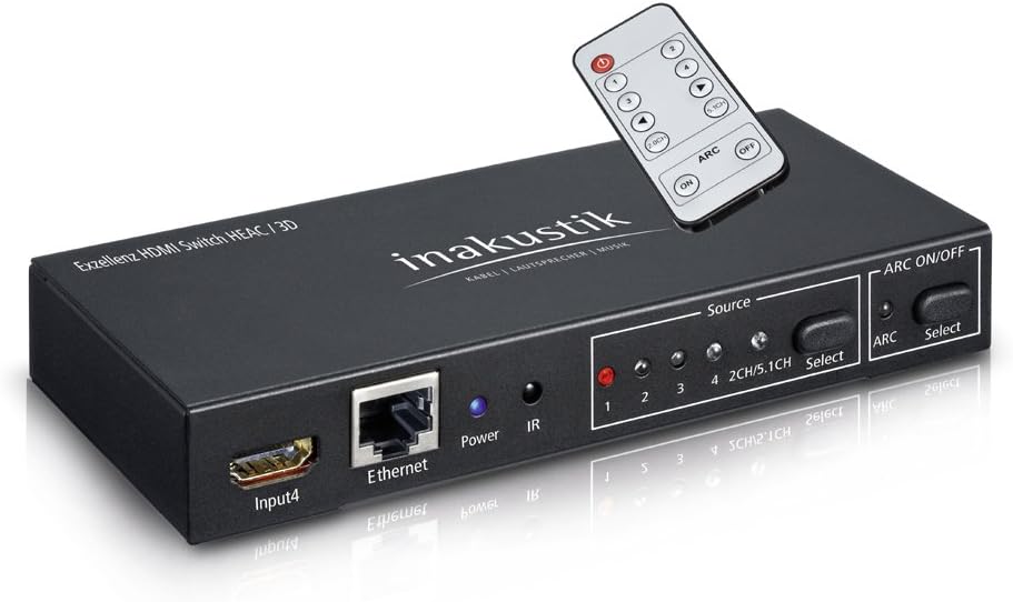 inakustik Excellence HDMI Switch 4x HDMI – 1 HEAC / 3D – BigaMart