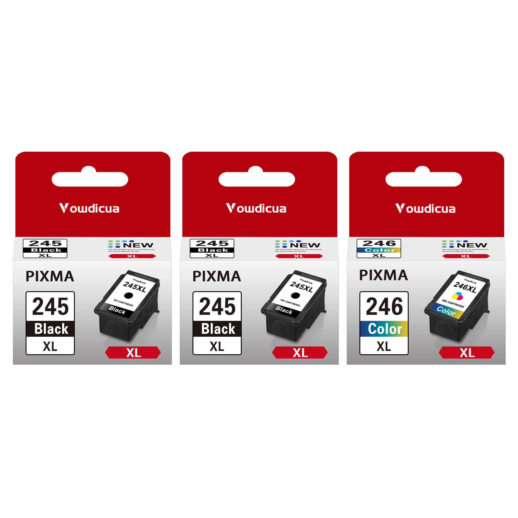PG-245XL CL-246XL Ink Cartridge (3-Pack) Compatible 245XL Ink Cartridge Replacement for Canon ...