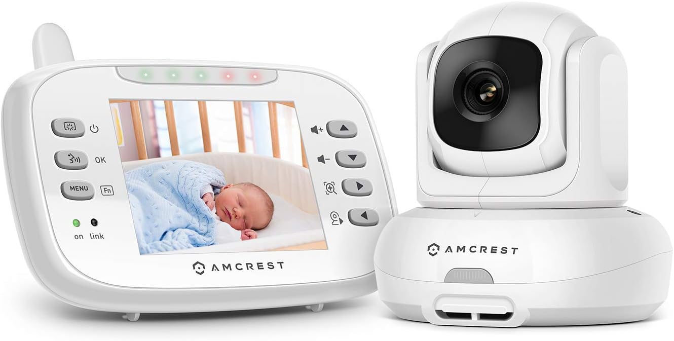 Amcrest AC-2 Video Baby Monitor with Camera and Audio, 3” LCD Display ...