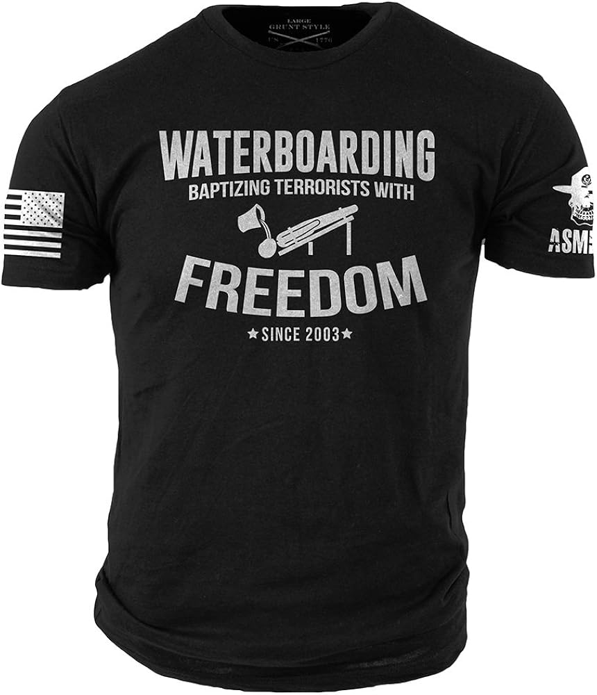 Grunt Style ASMDSS Waterboarding with Freedom Men's T-Shirt (XXX-Large ...