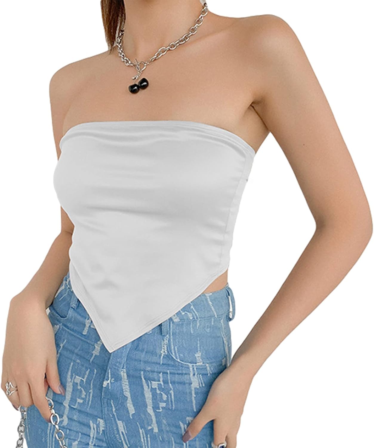 FlyCC Women's Sexy Strappy Backless Crop Tube Top Bra - Bralette, Wrap ...