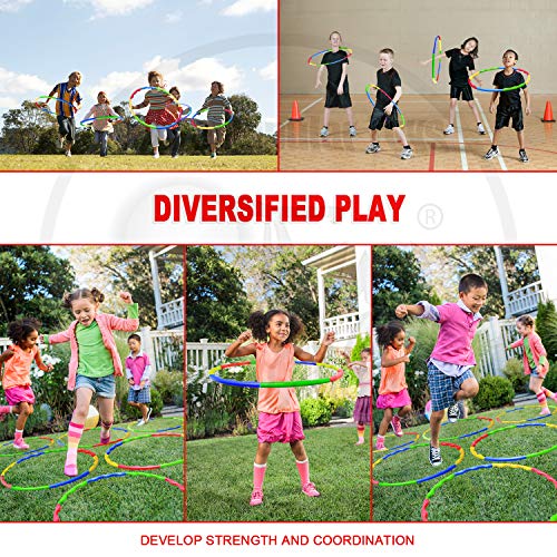 4 Pack Kids Weighted & Exercise Hoola Hoops -Hula Rings -Snap Together ...