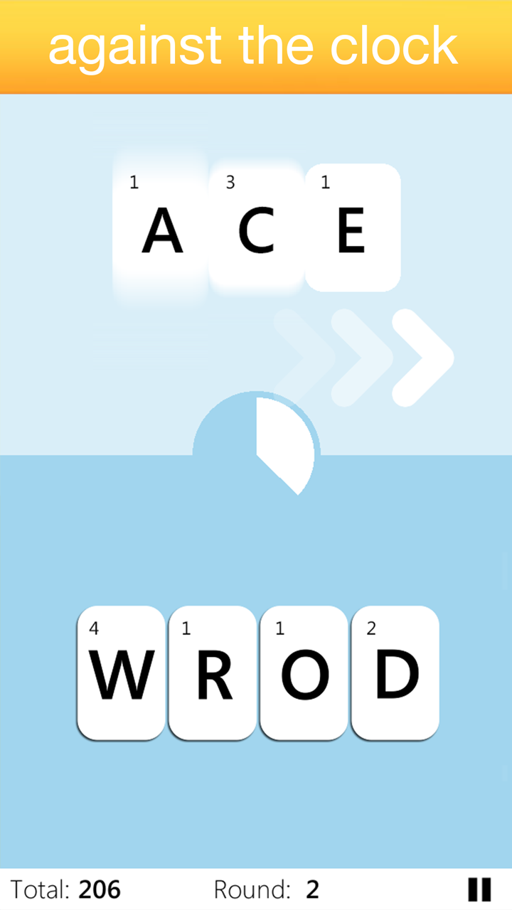 Word Ace - Create words with random letters cards to beat the clock, new classic free letter ...