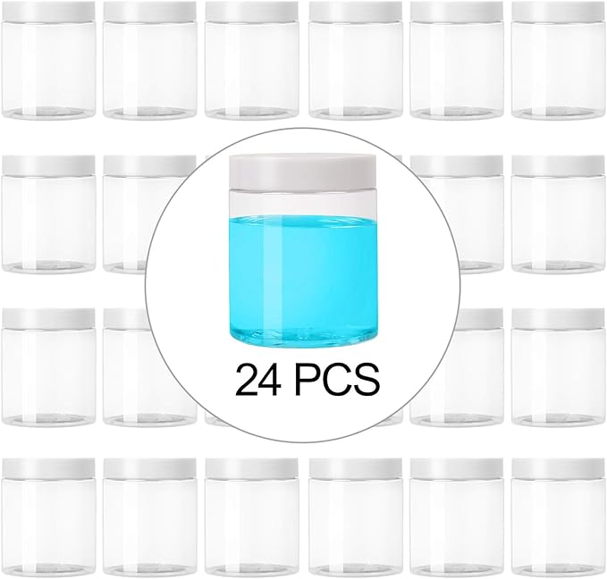 Amazon.com: KEILEOHO 24 PCS 8 OZ Slime Containers with White Lids, Food ...