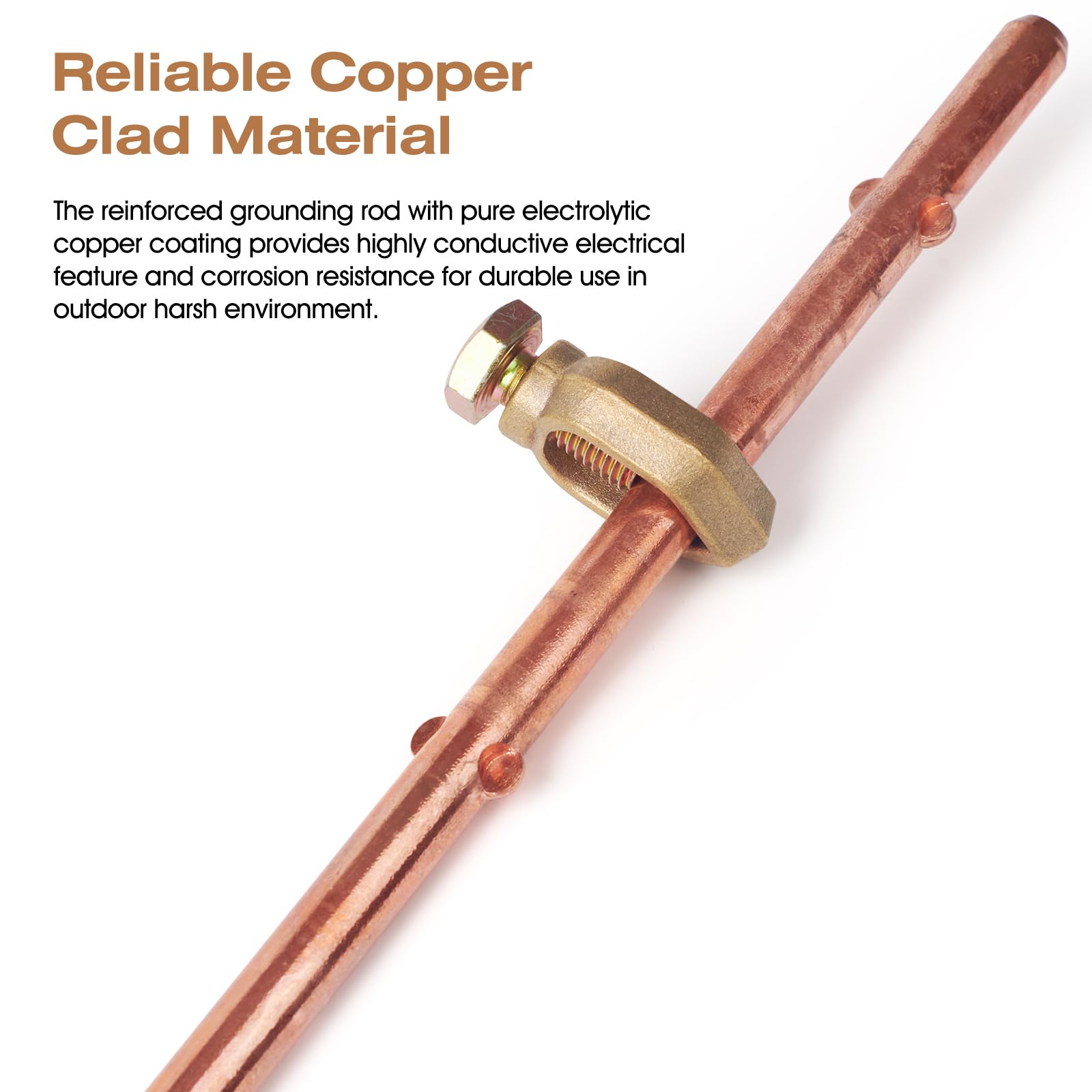 Mua 3 Pack Grounding Rod with Clamp 4 Feet Long Copper Electrical ...