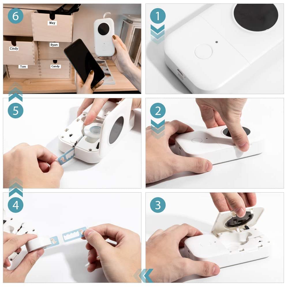 Phomemo D30 Label Maker Tape, Black On White Continuous Sticker Thermal ...