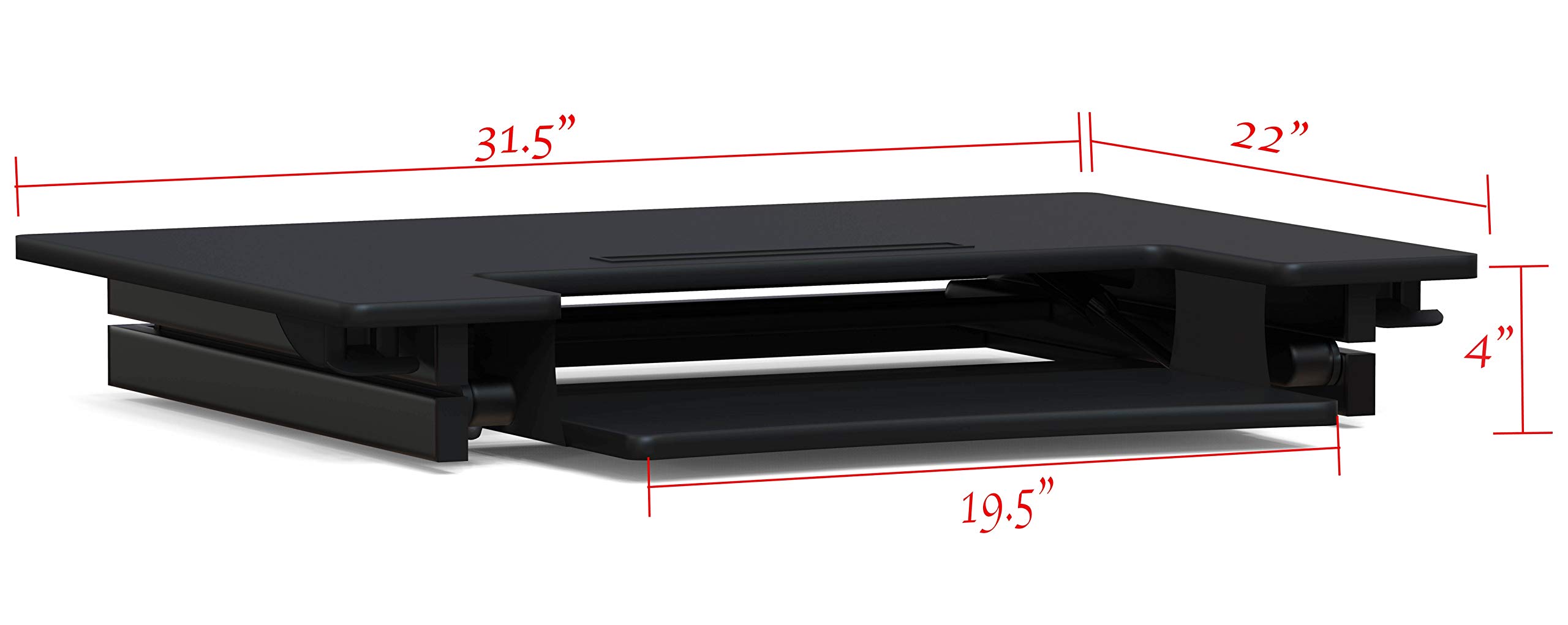 SHW Height Adjustable Sit to Stand Desk Riser Converter Workstation, White