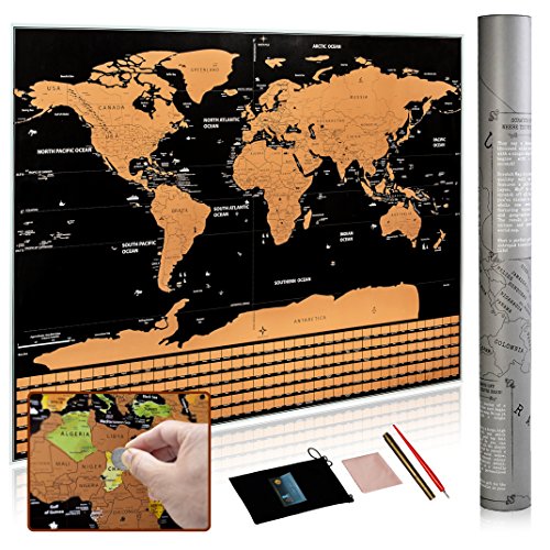 Scratch Off World Map - Colorful and Detailed Scratchable Map - Import ...
