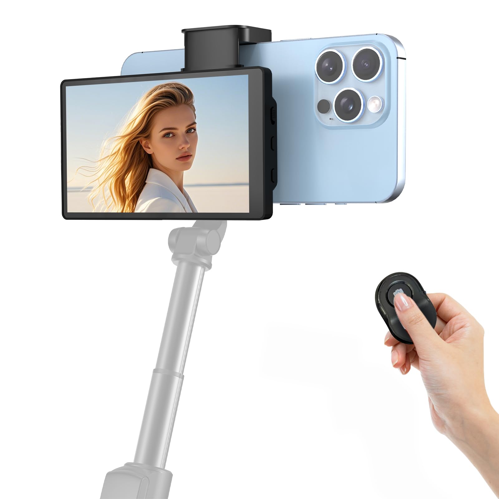 APEKX 5" Vlog Self-Timer Monitor Screen with Real-Time Sync Low Latency ...
