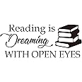 Amazon.com: Reading is Dreaming with Open Eyes Vinyl Wall Decal ...