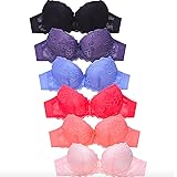 6 Pieces ADD 1 Cup Wired Double Pushup Push Up Bra A/B/C at Amazon ...