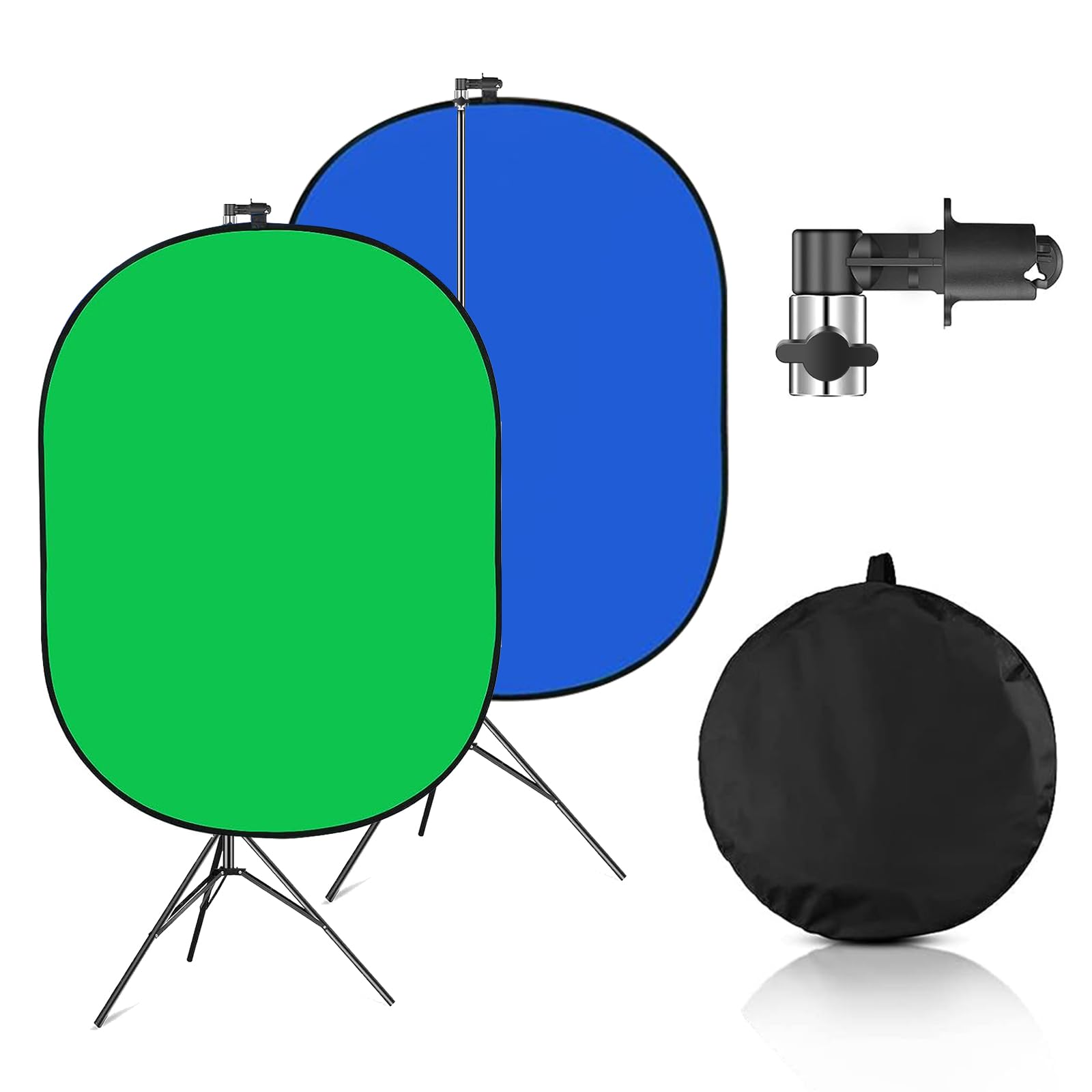 Portable Green Screen Backdrop with Stand,Foldable 5x7ft Chromakey Blue ...