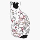 Amazon.com: EMC Graphics Cat in Blue Peony Tattoo Vinyl Waterproof ...