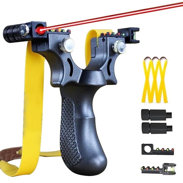 Professional Slingshot Set Laser Slingshot High Precision Flat Leather ...