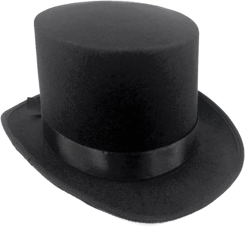 JJMS Brand Fantastic Black Top Hat Hard Felt top Hat Delivered By ...