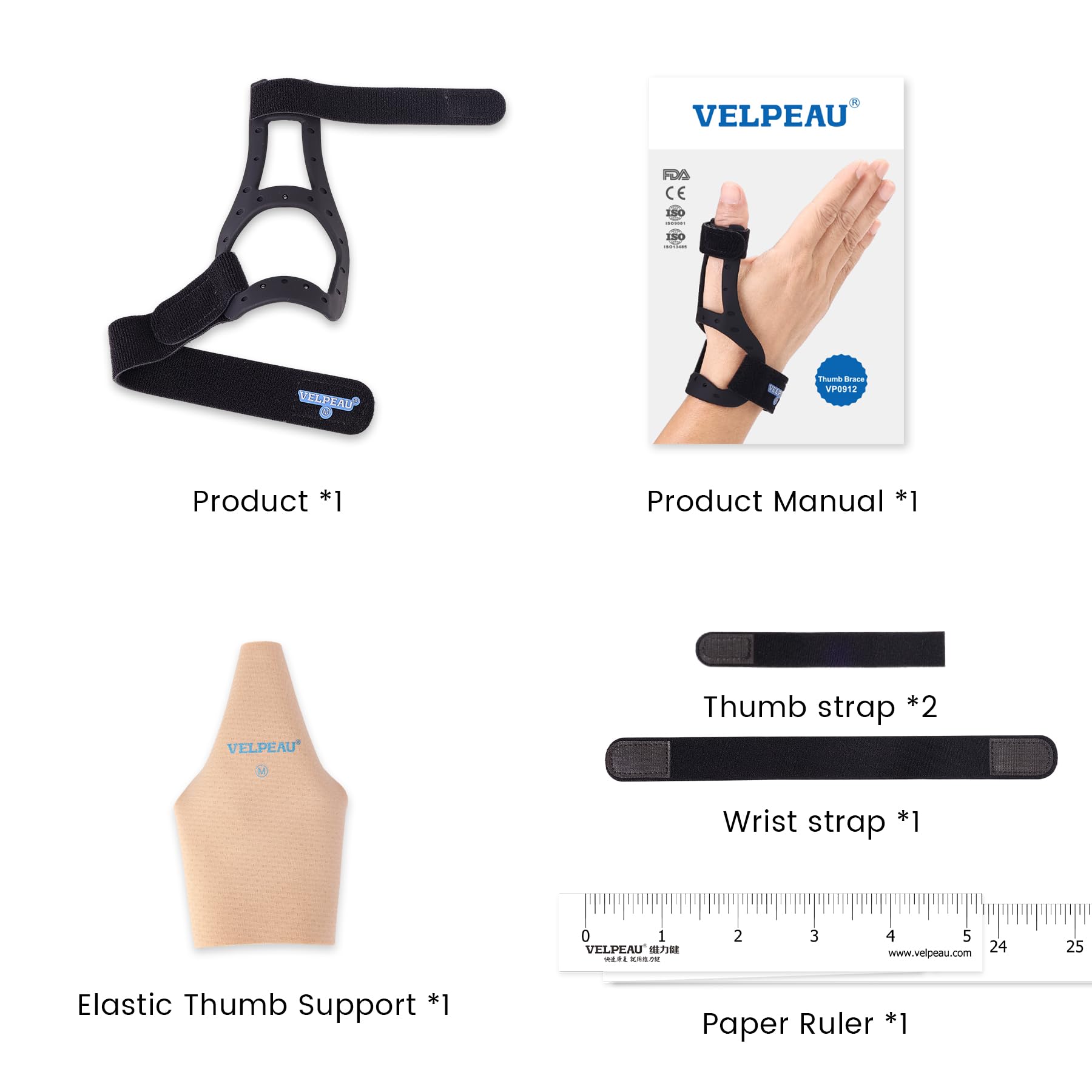 Mua Velpeau Waterproof Thumb Brace for Arthritis Pain and Support, Semi ...