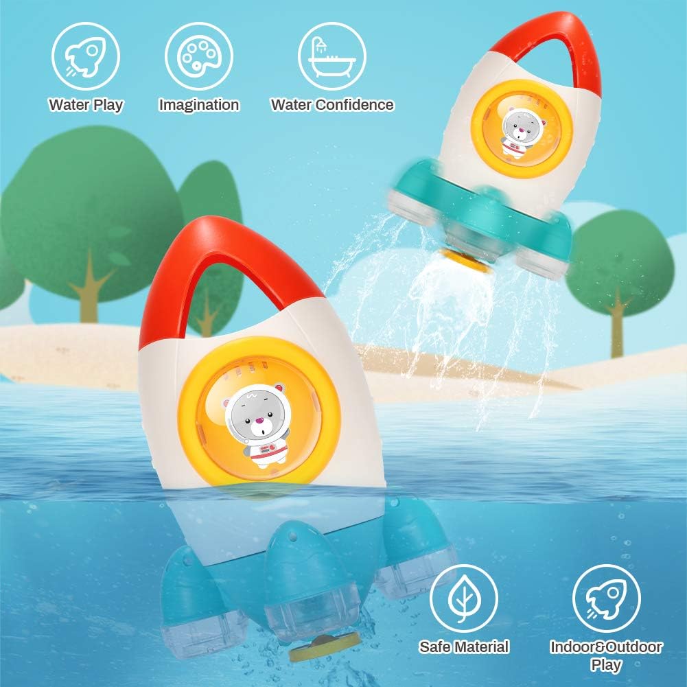 Baby Bath Toys, CestMall Rocket Rotating Water Spray Bath Toys for ...