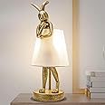 JGOEWBJ Bunny Table Lamp, Resin Rabbit Desk Light, Animal Lamps with ...