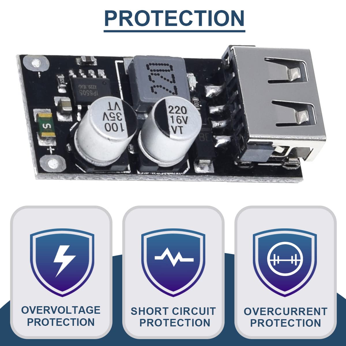Mua 5 Pcs 6-32V 9V 12V 24V to 5V 3A Fast Charging Module USB QC3.0 QC2.0 DC-DC Buck Converter ...