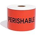 Amazon.com : Aegis Adhesives - 3" X 5" Red Perishable Stickers - Shipping and Handling Labels ...