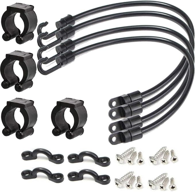 Gimiton 12" Kayak Rod Tamer Straps Holder, 4Pc Boat Fishing Rod Tamer ...