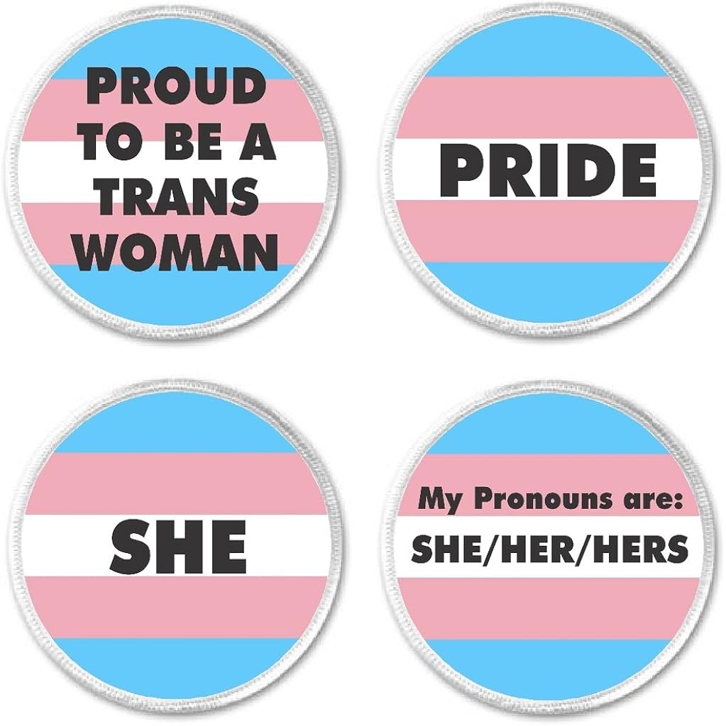 Amazon.com: Set 4 Proud to be TRANS Woman Transgender Flag Pronouns ...