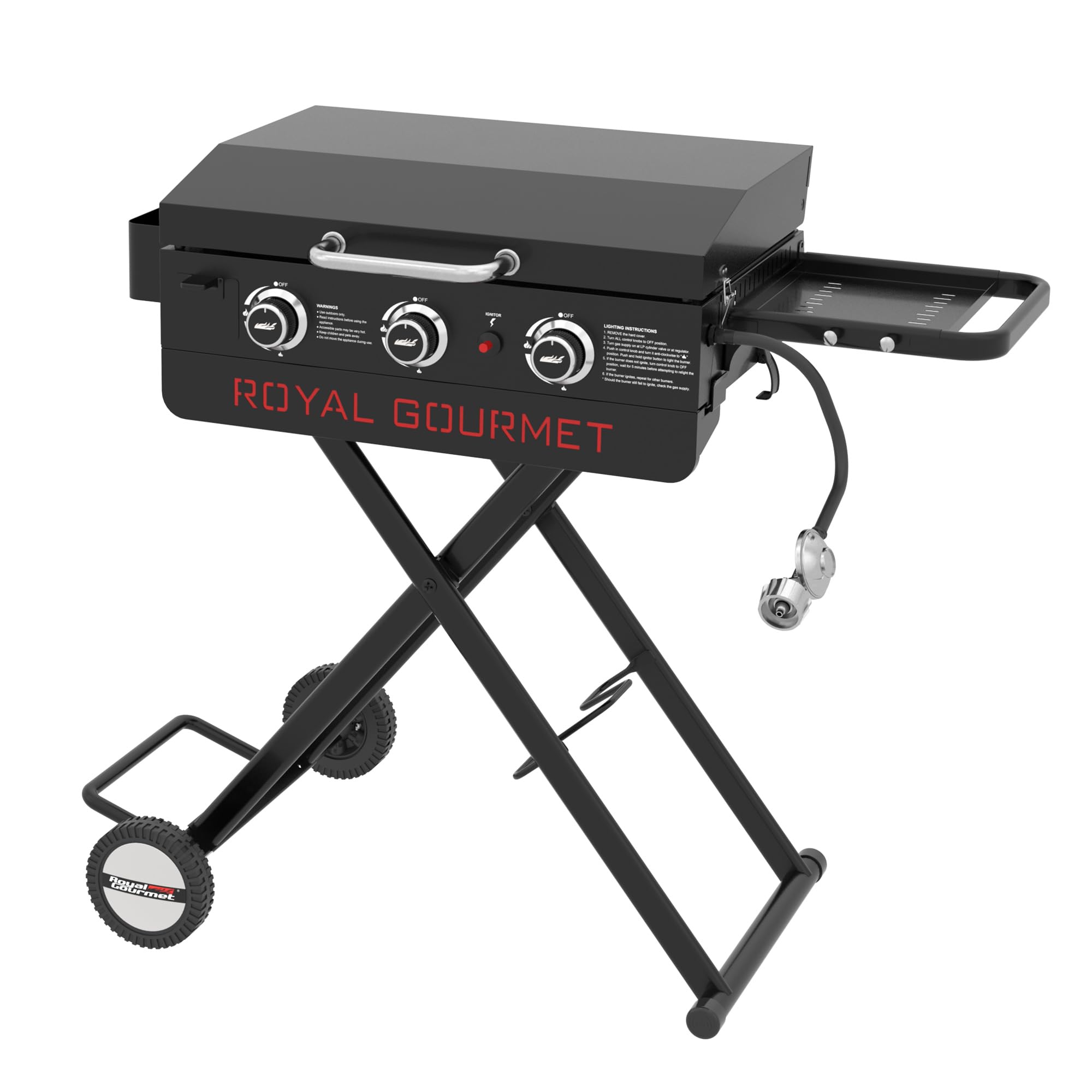 Royal Gourmet PD3001 3-Burner Propane Gas Griddle with Collapsible ...