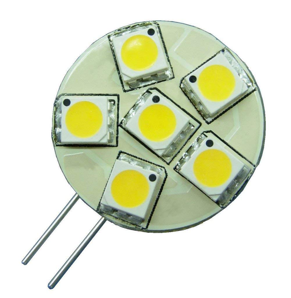PACK OF 6 - G4 Bi Pin LED Light Bulb Side Mount 2 Pin AC DC 12V 24V ...