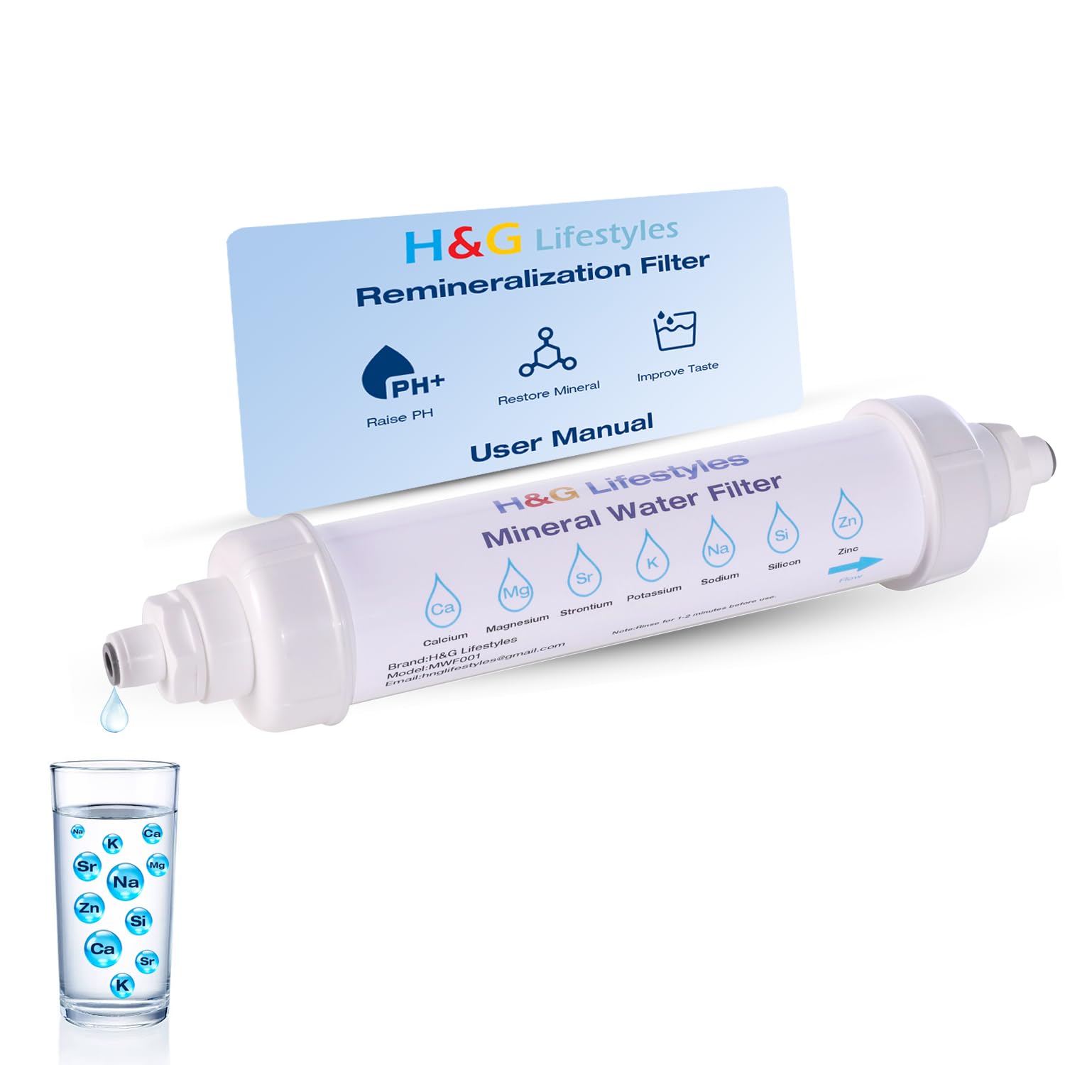 H&G Lifestyles Remineralization Filter,Water Remineralizer for Reverse ...