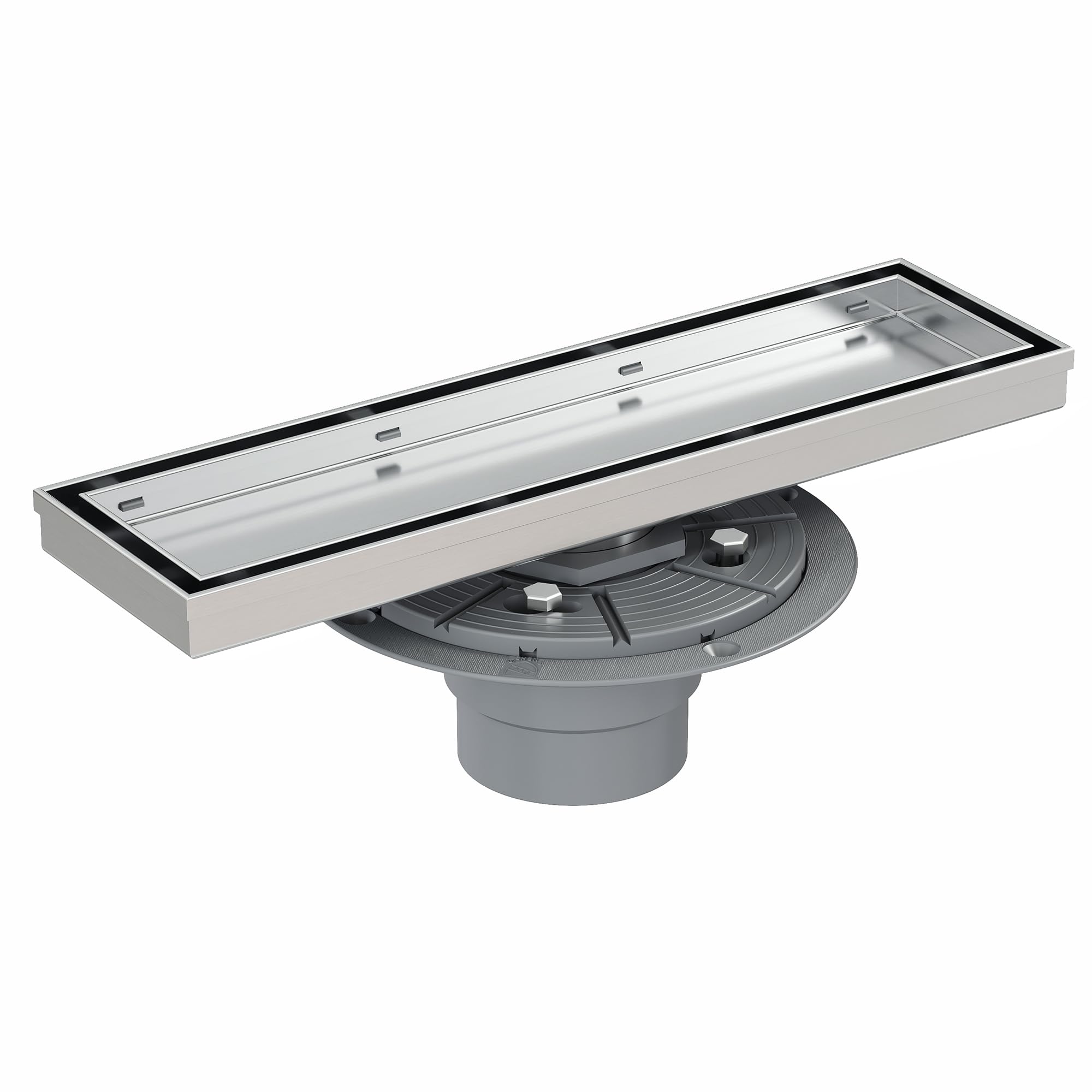 Neodrain 12-Inch Brushed Linear Shower Drain, 2-in-1 Flat & Tile Insert ...