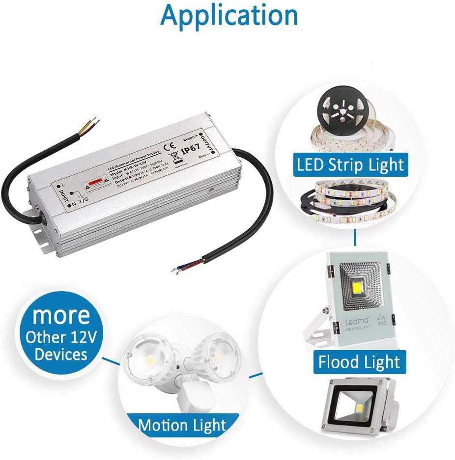 IP67 Waterproof Power Supply 12V, Low Voltage LED Driver 100W 8.3A ...