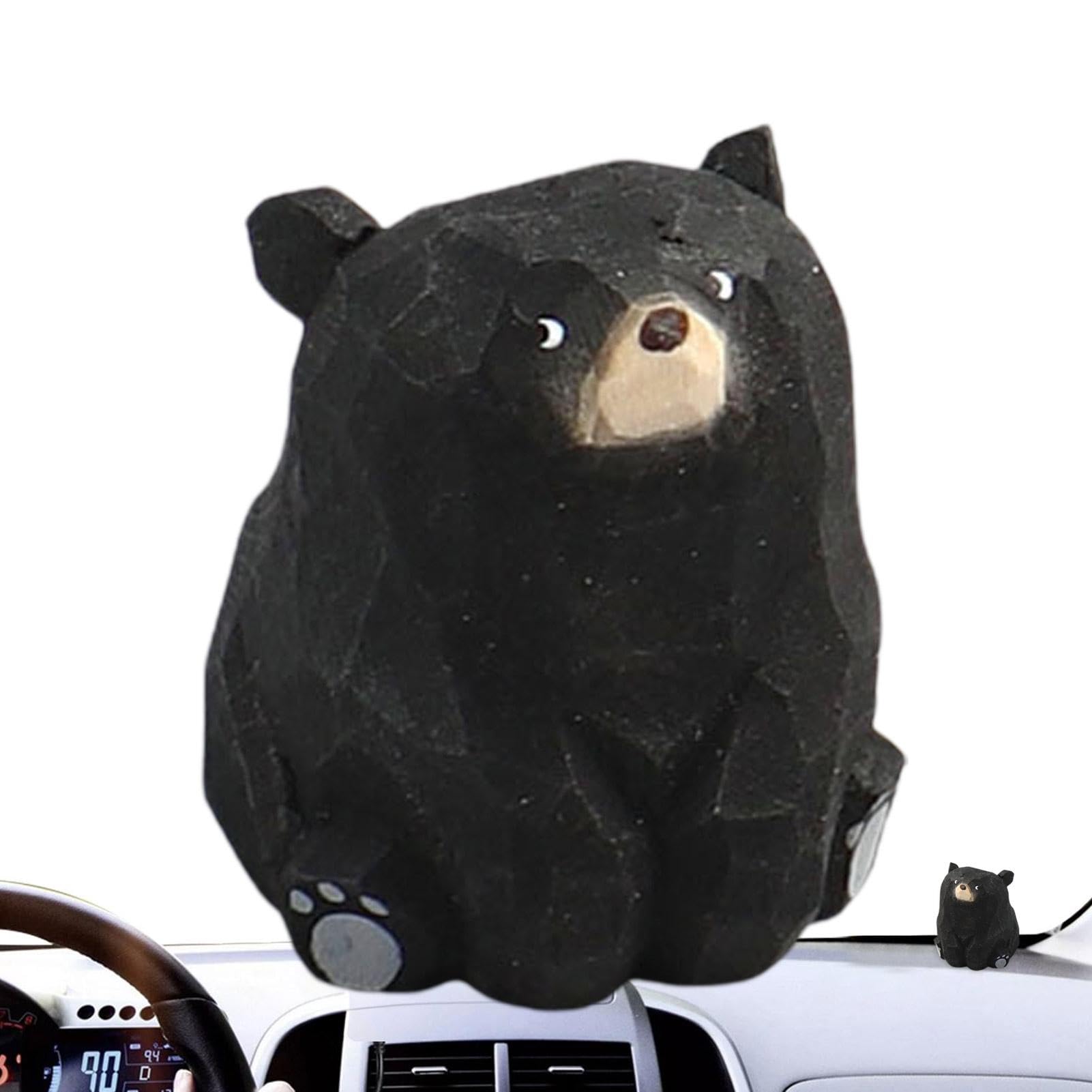 Mua Wood Bear Statue,Desk Wood Bear,Carved Mini Bear Figurine ...