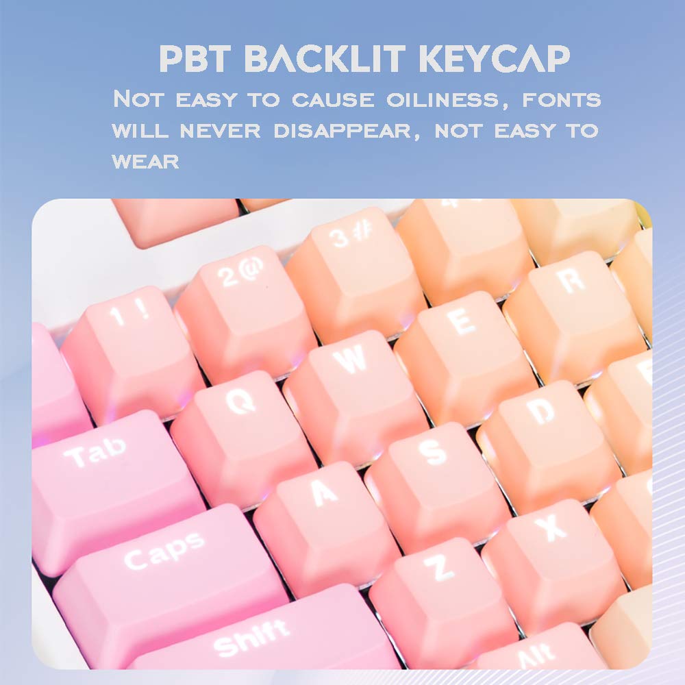 Mua Pastel Keycaps 104 Keys Sunset Backlit Gradient Keycaps Thick PBT ...