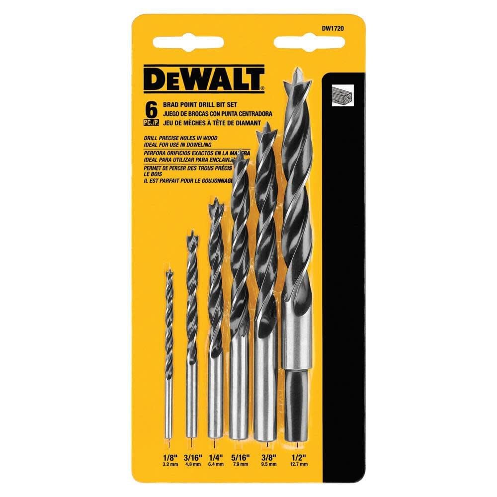 DEWALT Drill Bit Set, Brad Point, 6-Piece (DW1720) , Black for sale ...