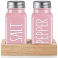 Amazon.com: Pink Salt and Pepper Shakers Set with Holder - Pink Kitchen ...