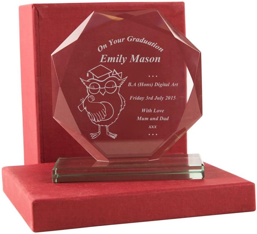 Engraved Graduation Glass Plaque, Personalised Graduation Gifts for Her ...
