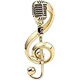 Amazon.com: HISYI Music Note Brooch for Creative Microphone Brooch ...