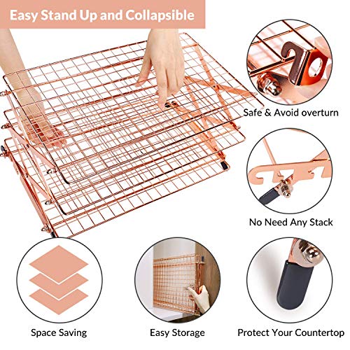 Geesta 2/3/4-Tier Copper Collapsible Cooling Rack with Adjustable 3 ...