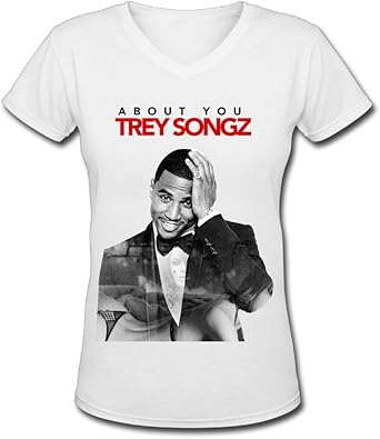 Amazon.com: SP Trey Songz About You Women V Neck Cotton T Shirt White ...
