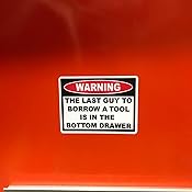Amazon.com: Funny Toolbox Warning Decal Sticker Tool Box Pack Set - by ...