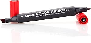 MINISO Double-Ended Permanent Art Colored Pens Marker Highlighter with ...