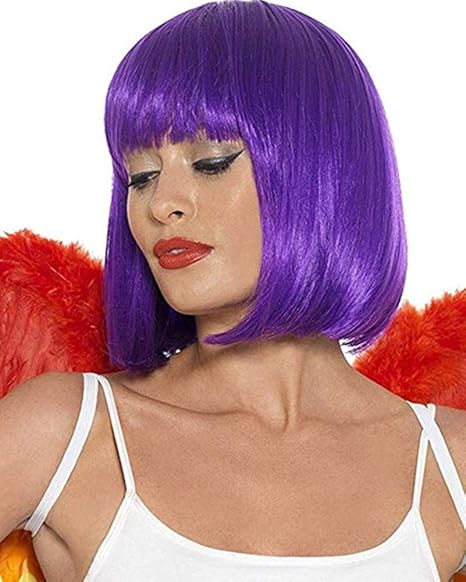 Amazon.com : Bopocoko Short Purple Wigs for Women, 12'' Purple Bob Hair ...