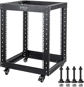 Amazon.com: 12U Server Rack Open Frame with Casters-RIVECO 4 Post Quick ...