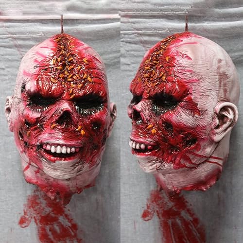 Halloween Hanging Severed Head Decoration,Scary Life-Size Bloody Cut ...