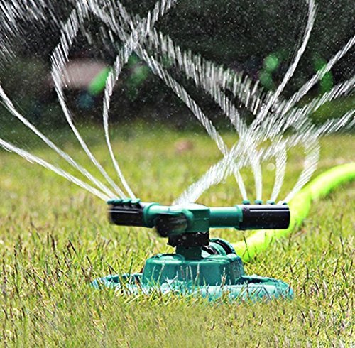 Buyplus Lawn Sprinkler - Automatic 360 Rotating Adjustable Garden Hose ...