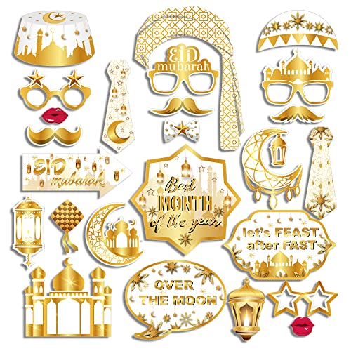 CC HOME 25pcs Eid Mubarak Patterns Photo Booth Props Ramadan Eid Al ...