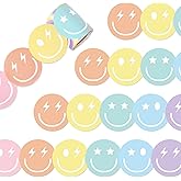 Amazon.com: Whaline 32.8Ft Boho Happy Face Bulletin Board Border Pastel ...
