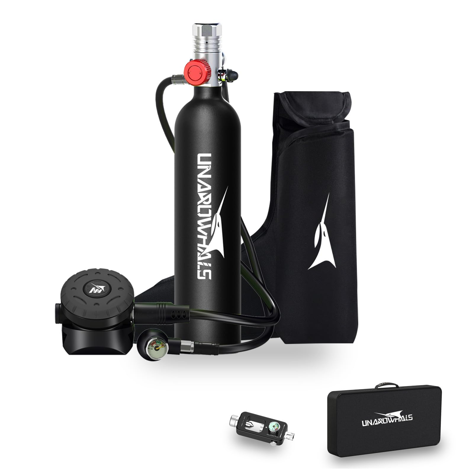 UNAROWHALS Scuba Tank with Extended Pressure Gauge, DOT/CE-EN250 ...